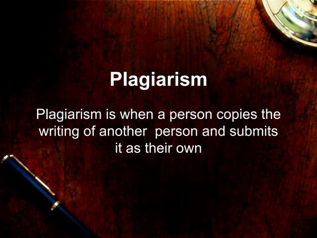 Types of Plagiarism | PPT