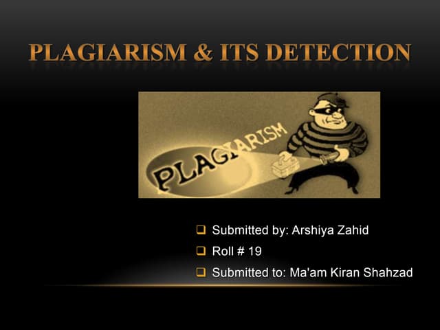 plagiarism detection tools and techniques | PPTX