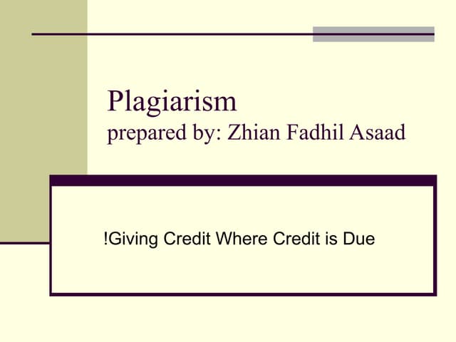 Types of Plagiarism | PPT