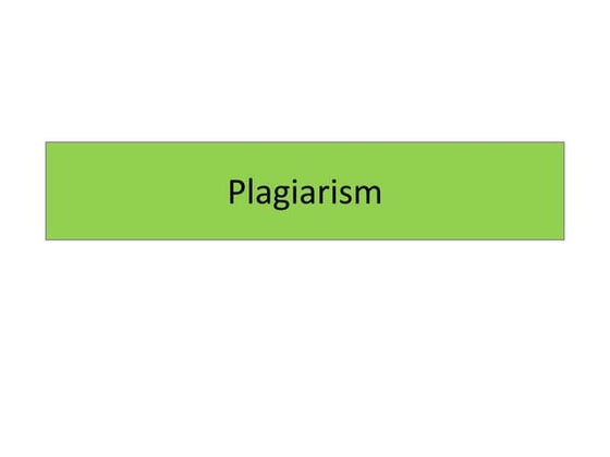 Plagiarism PowerPoint Presentation | PPT