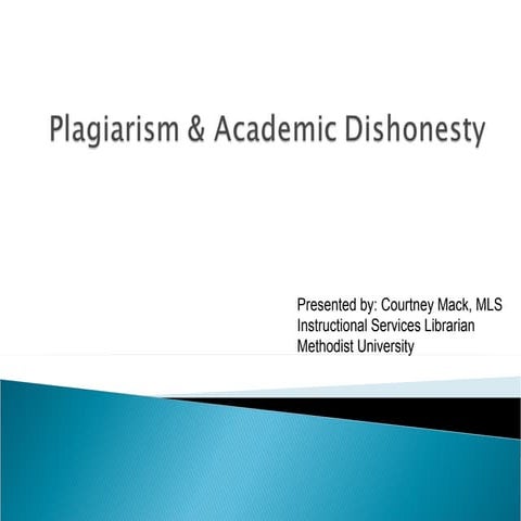 Plagiarism & Academic Dishonesty | PPT