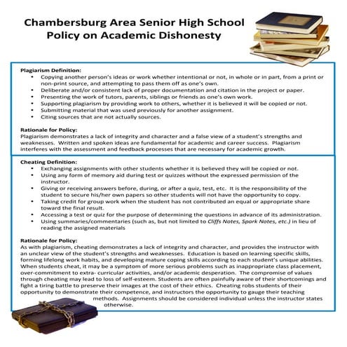 Plagiarism and Academic Dishonesty Policy | PDF