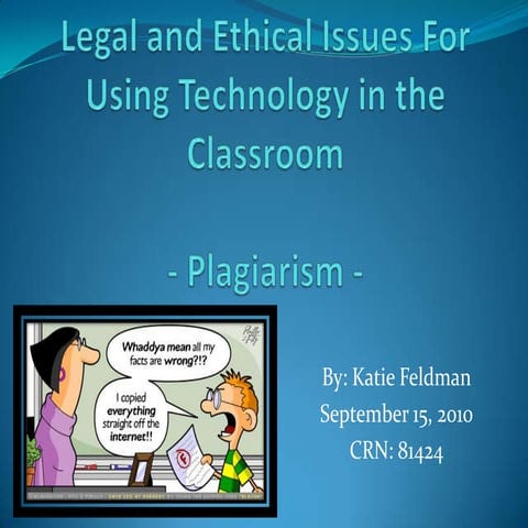 Plagiarism and technology in the classroom | PPTX