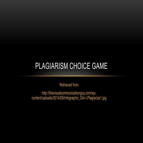 Plagiarism choice game | PPT