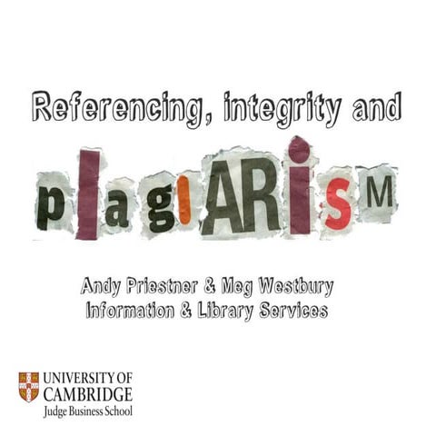 Plagiarism and referencing 2013 | PPT