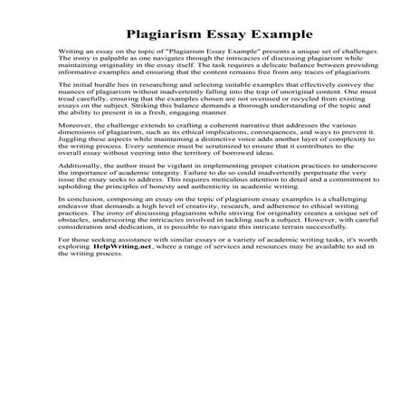 Plagiarism Essay Example. Complete Guide to Plagiarism Essay writing ...