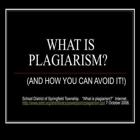 Plagiarism & how to avoid Plagiarism. ppt | PPT