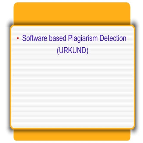 plagiarism Introduction and a brief description of software | PPT
