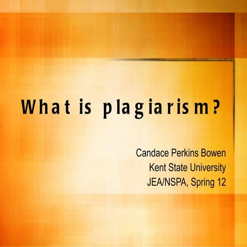 Plagiarism jea15 | PPT