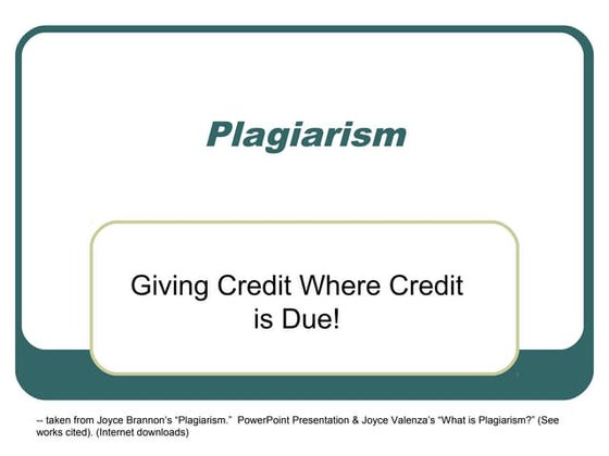 Plagiarism PowerPoint Presentation | PPT