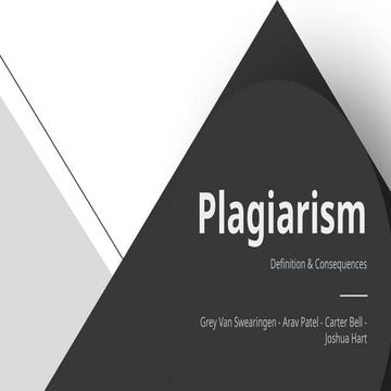 Plagiarism Presentation for class plagiarism | PPT