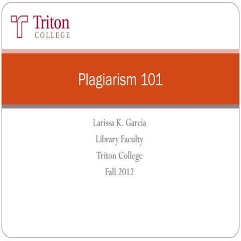 Plagiarism 101 | PPT