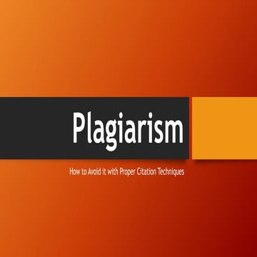 What Is Plagiarism? | PPTX