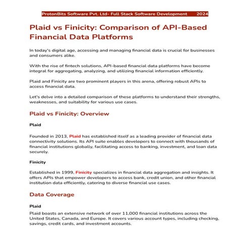 Plaid vs Finicity: Comparison of API-Based Financial Data Platforms ...