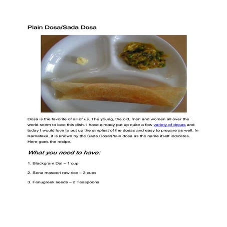 Plain dosa~ | DOCX