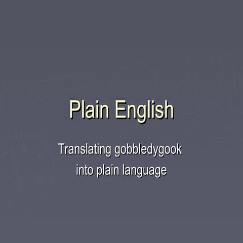 Plain English | PPT