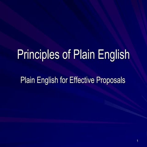 Plain principles for proposals | PPT | Free Download