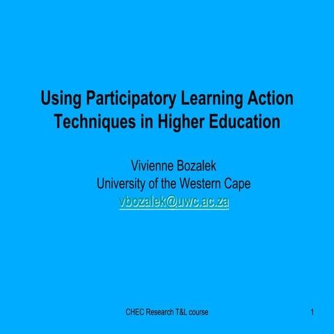 Using Participatory Learning Action Techniques in Higher Education | PDF