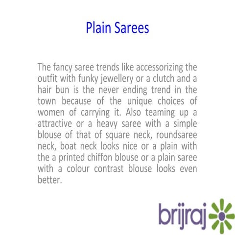 Plain sarees | PPT