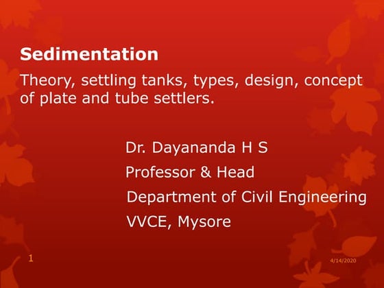 Sedimentation ( Settling ) Defination, Types, Design | PPT