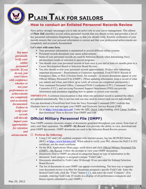 Soldier's Training Guide to the Officer Record Brief_02MAY12 | PDF
