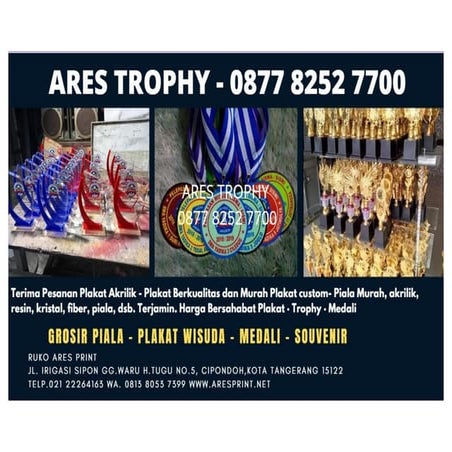 PLAKAT MURAH MEDALI PIALA GROSIR TOKO ARES TROPHY PATUNG WISUDA MURAH | PPT