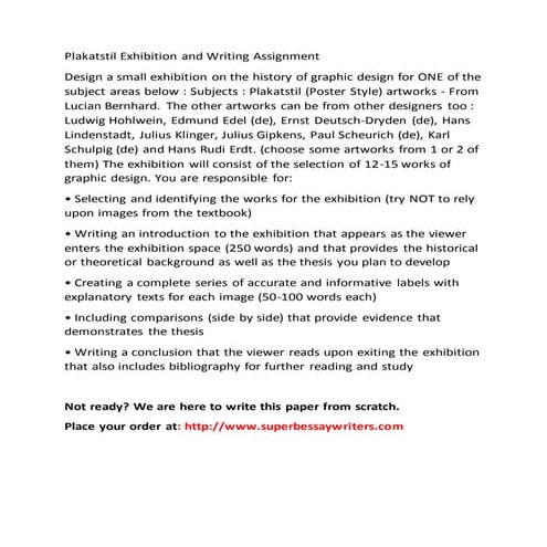 Plakatstil exhibition and writing assignment | DOCX