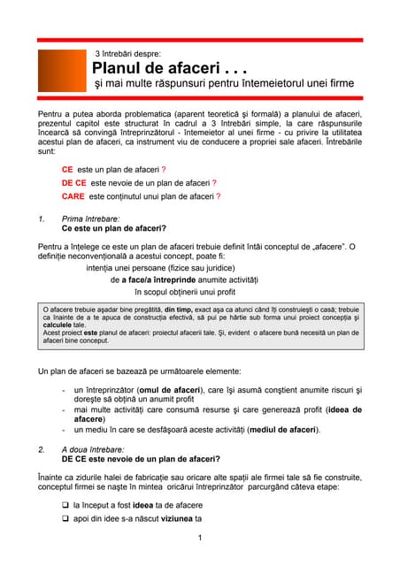 Planul de afaceri | PPTX