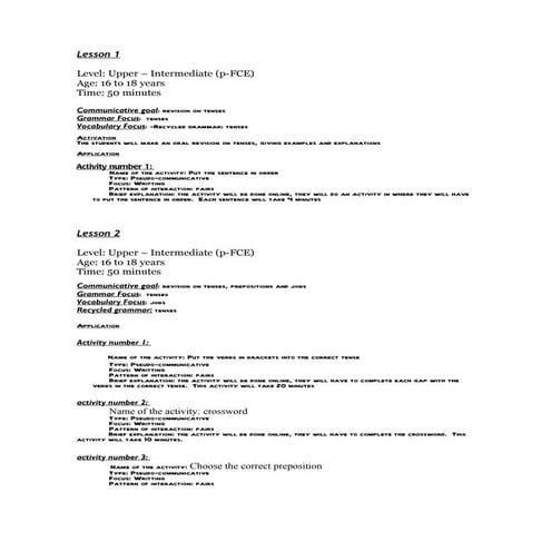 Assessment Nº 2: Lesson Plan | DOC