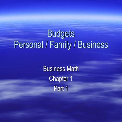 Lesson Plan 1 Budgets Business Math | PPT | Retail Industry | Industries