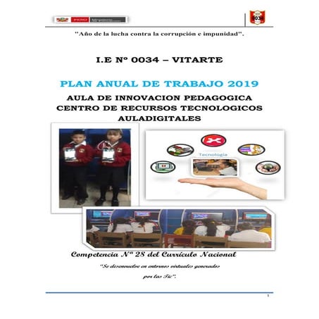 Plan anual 2019 AIP, I.E. 0034 | PDF