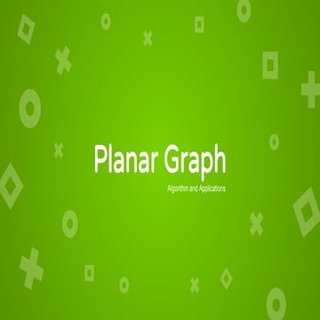 Planar Graph Algorithm And Application Pptx 3 D Graphics Computer Software And Applications