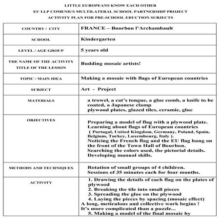 Art activity plan | PDF