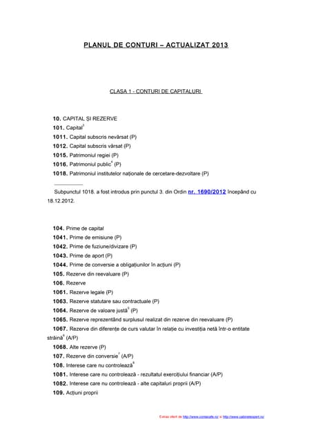 Planul general de conturi | PPTX