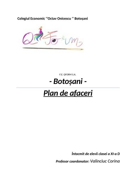 Plan de-afaceri-antreprenoriat-calcul | PDF