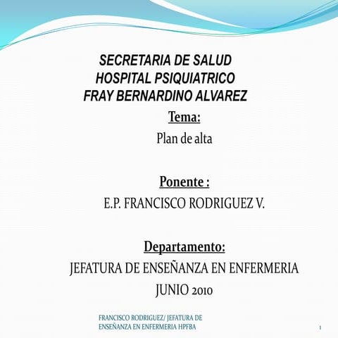 Plan de alta | PPTX