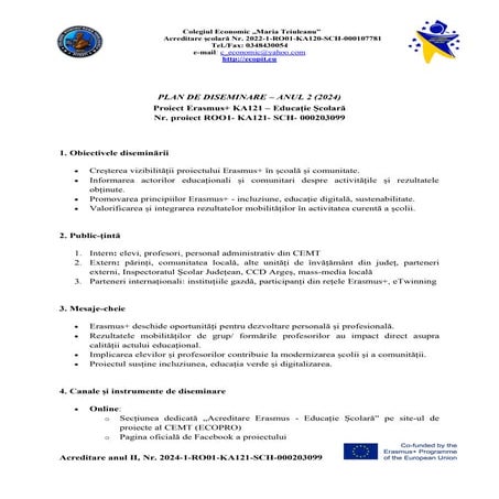 Plan de diseminare, Acreditare scolara anul2 | PDF