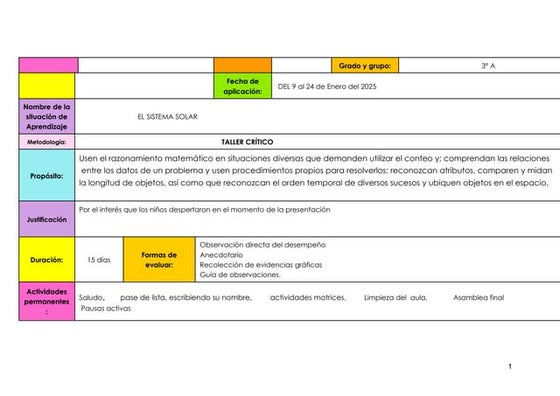 Unidad Del Sistema Solar De Tercer Grado EL UNIVERSO Y EL SISTEMA