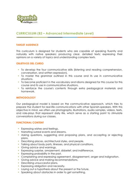 Spanish course_ Advanced Intermediate Level (A2+) | PDF