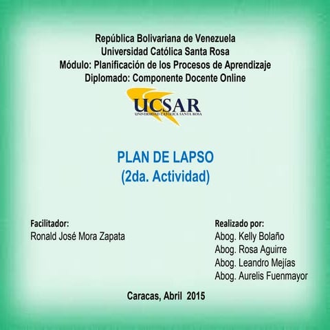 Plan de lapso krla- 2da actividad | PPT