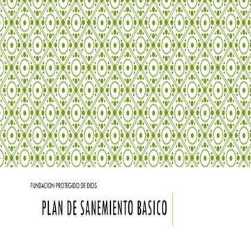 PRESENTACION DE PLAN DE SANEMIENTO BASICO | PPTX