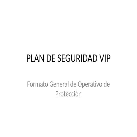 Comprehensive VIP Security Plan and Operational Protection Format | PPTX