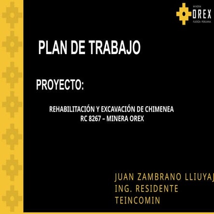 Plan de trabajo CH.RC 8267 - Plan detallado para iniciar trabajos de ...