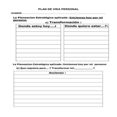 Plan de vida personal (1) | PDF