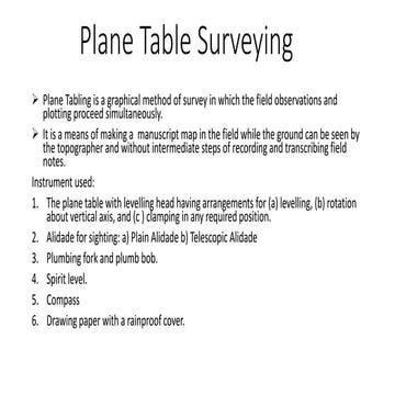 Plane Table Surveying For Civil Engineering | PDF