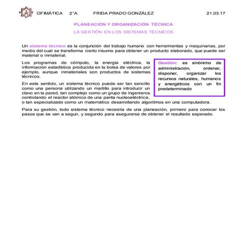 Planeación y organización técnica | DOCX