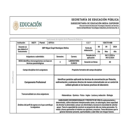 Planeacion didactica sems.gob.PDF. Describe la planeación | PDF