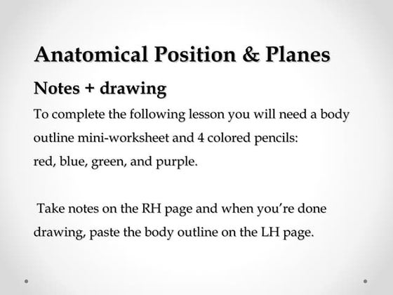 Body planes and sections | PPT