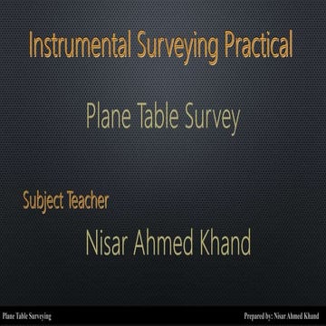 Instrumental Surveying Practical ( Plane table survey) | PPSX
