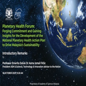 Planetary Health Forum 2022 | PDF